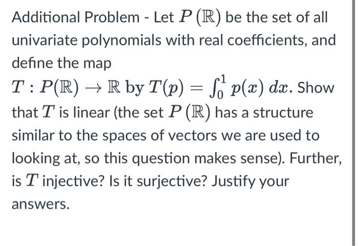 Solved Additional Problem - Let P(R) be the set of all | Chegg.com