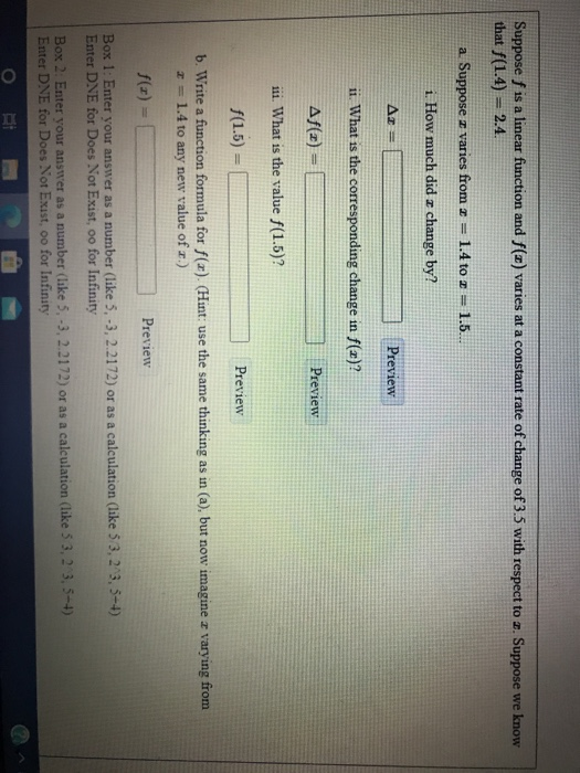 Solved Suppose f is a linear function and f() varies at a | Chegg.com