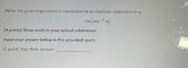 Solved Write the given trigonometric expression as an | Chegg.com