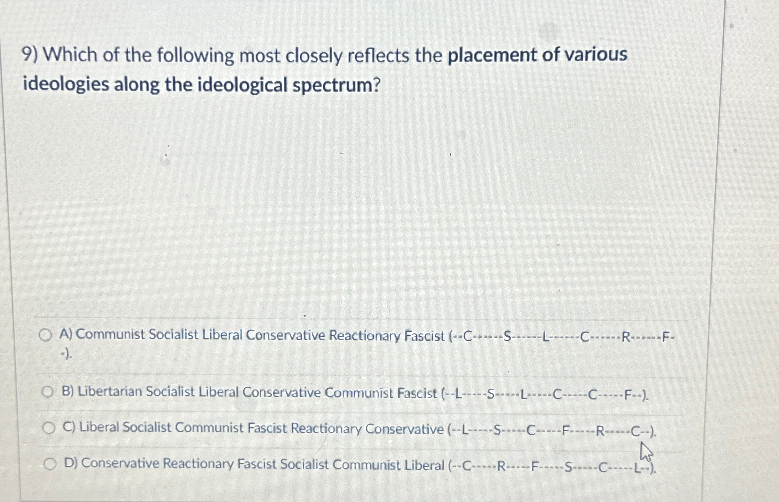Solved Which of the following most closely reflects the | Chegg.com