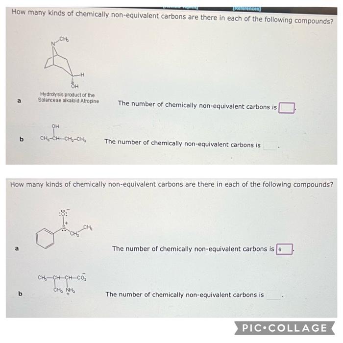 Solved How many kinds of chemically non-equivalent carbons | Chegg.com