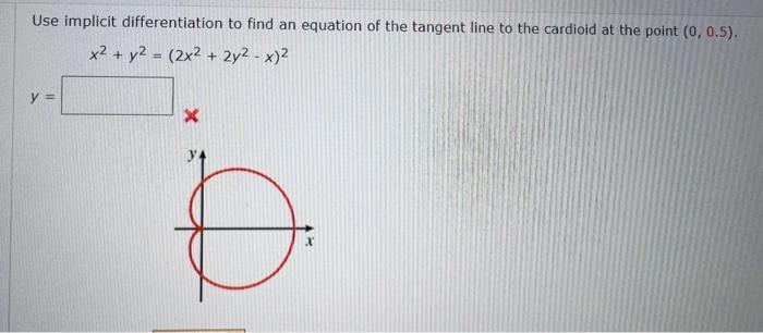Solved Use implicit differentiation to find an equation of | Chegg.com