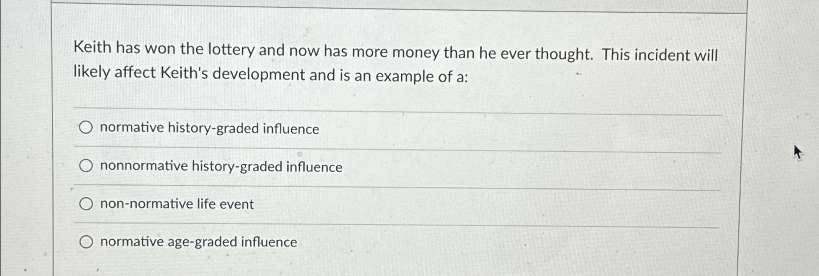 Solved Keith has won the lottery and now has more money than | Chegg.com