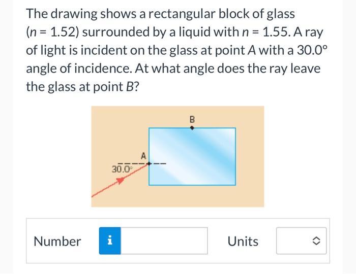 Solved The drawing shows a rectangular block of glass ( | Chegg.com