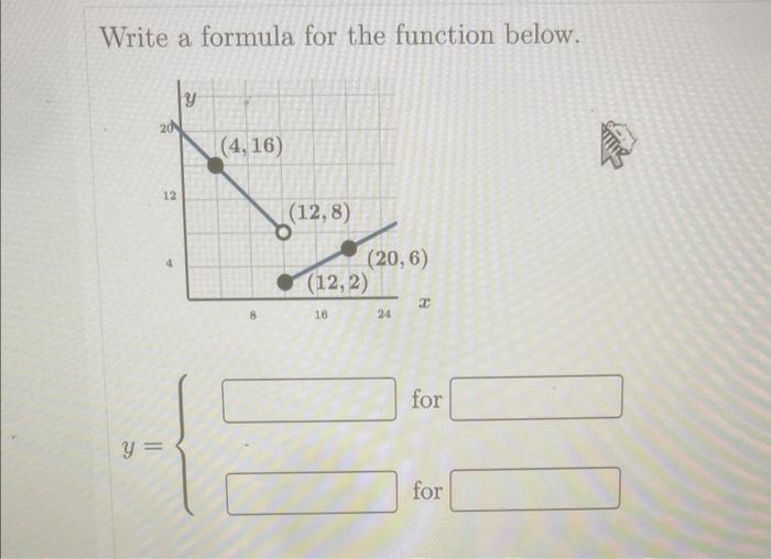 Solved Write a formula for the function below. | Chegg.com