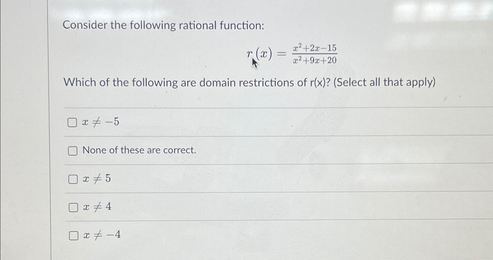 Solved Consider the following rational | Chegg.com