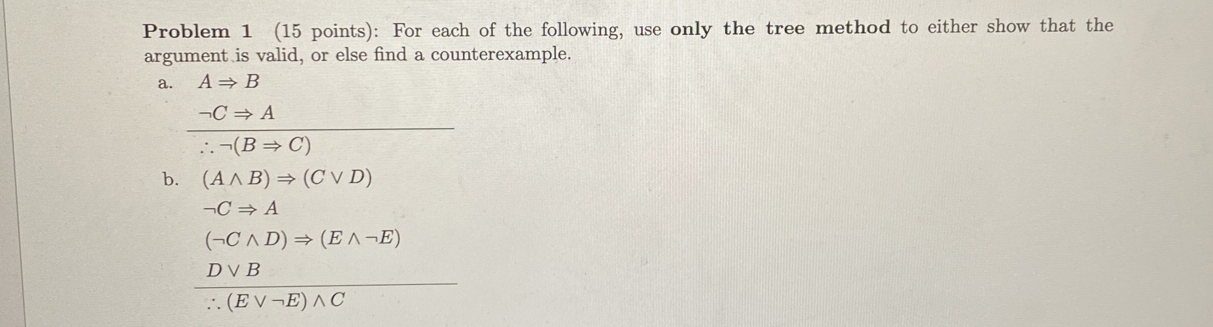 Solved Problem 1 (15 ﻿points): For each of the following, | Chegg.com