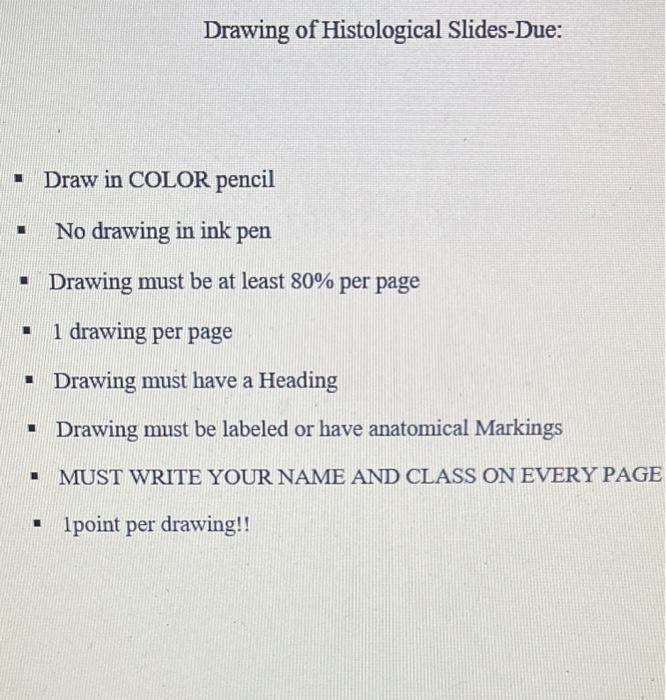 Drawing of Histological Slides-Due: Draw in COLOR | Chegg.com