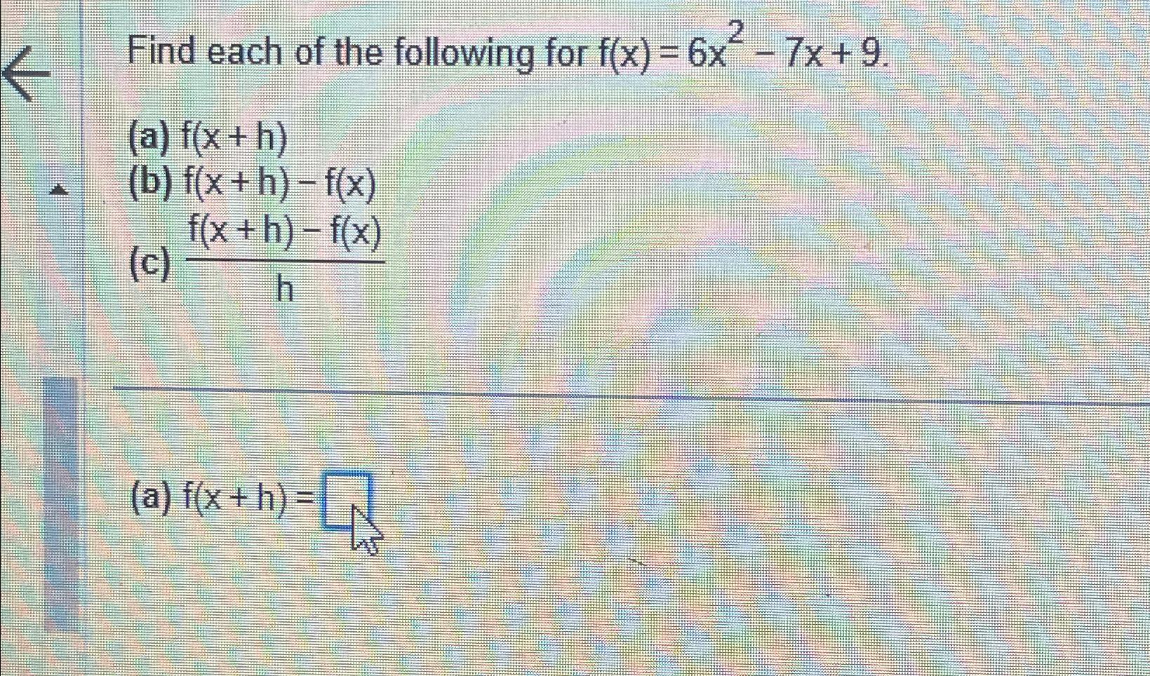 Solved Find each of the following for | Chegg.com