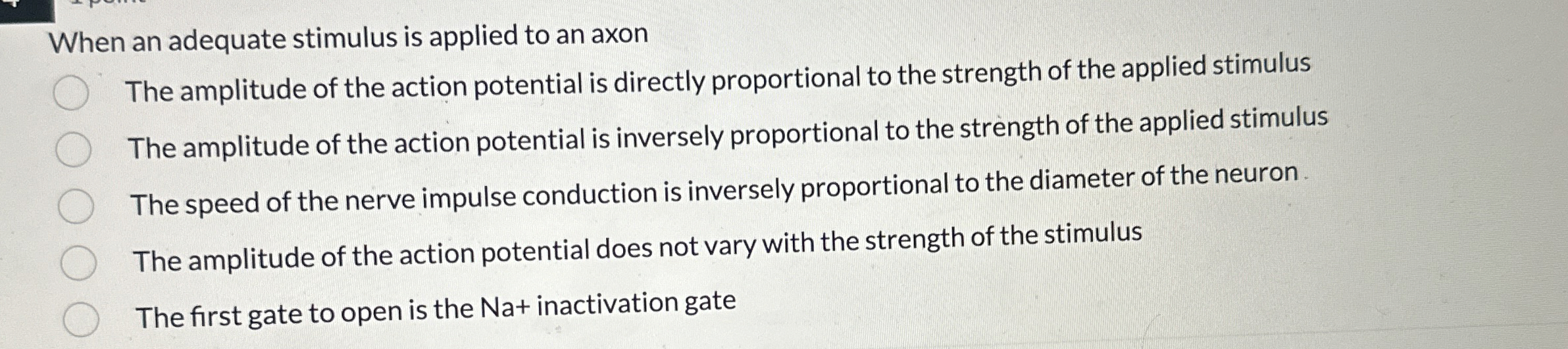 Solved When an adequate stimulus is applied to an axonThe | Chegg.com