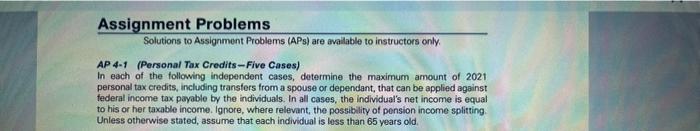 Solved Assignment Problems Solutions to Assignment Problems | Chegg.com
