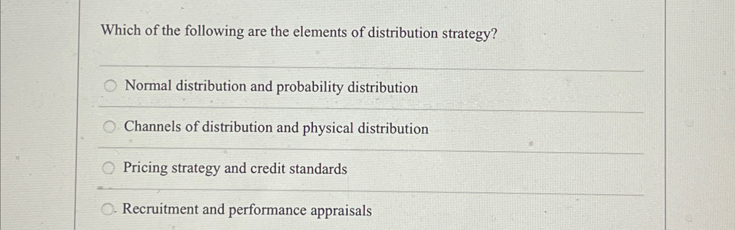 Solved Which of the following are the elements of | Chegg.com