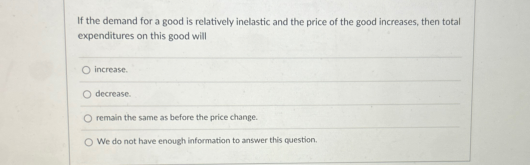 Solved If the demand for a good is relatively inelastic and | Chegg.com