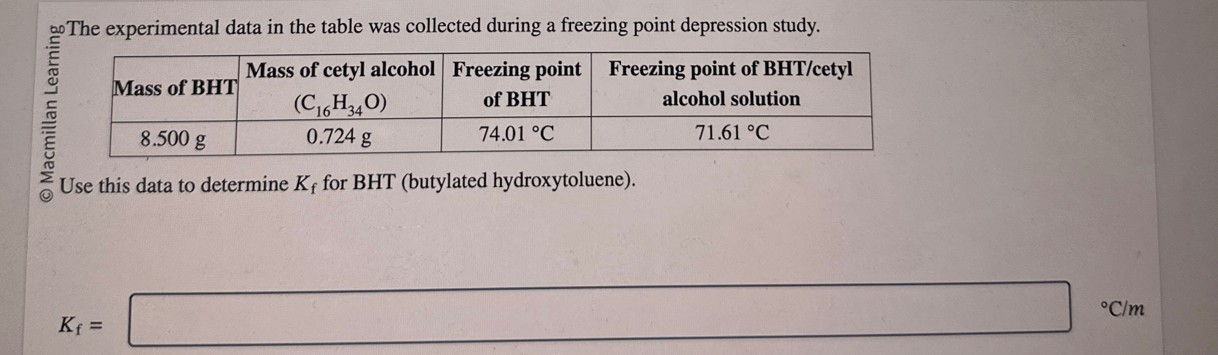 Solved The experimental data in the table was collected | Chegg.com