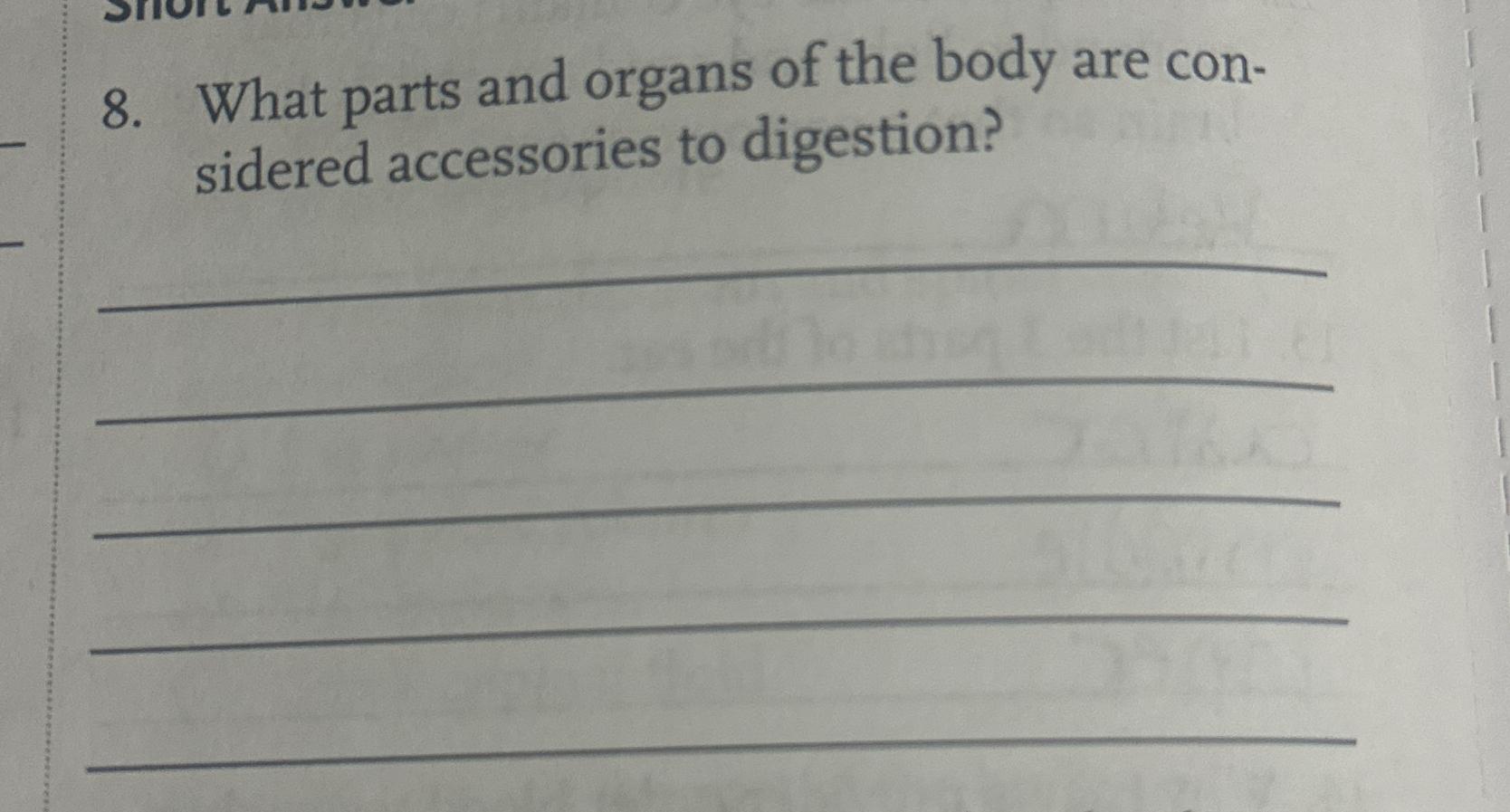 Solved What parts and organs of the body are considered | Chegg.com