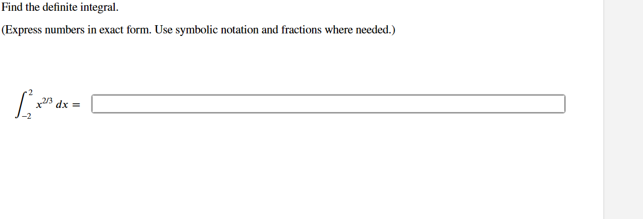 Solved Find the definite integral.(Express numbers in exact | Chegg.com