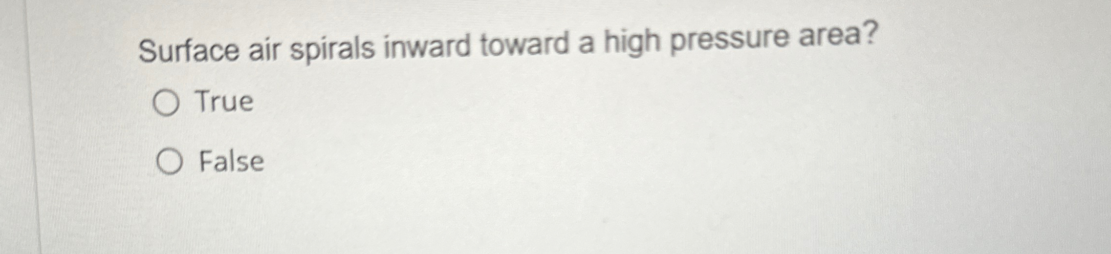 Solved Surface air spirals inward toward a high pressure | Chegg.com
