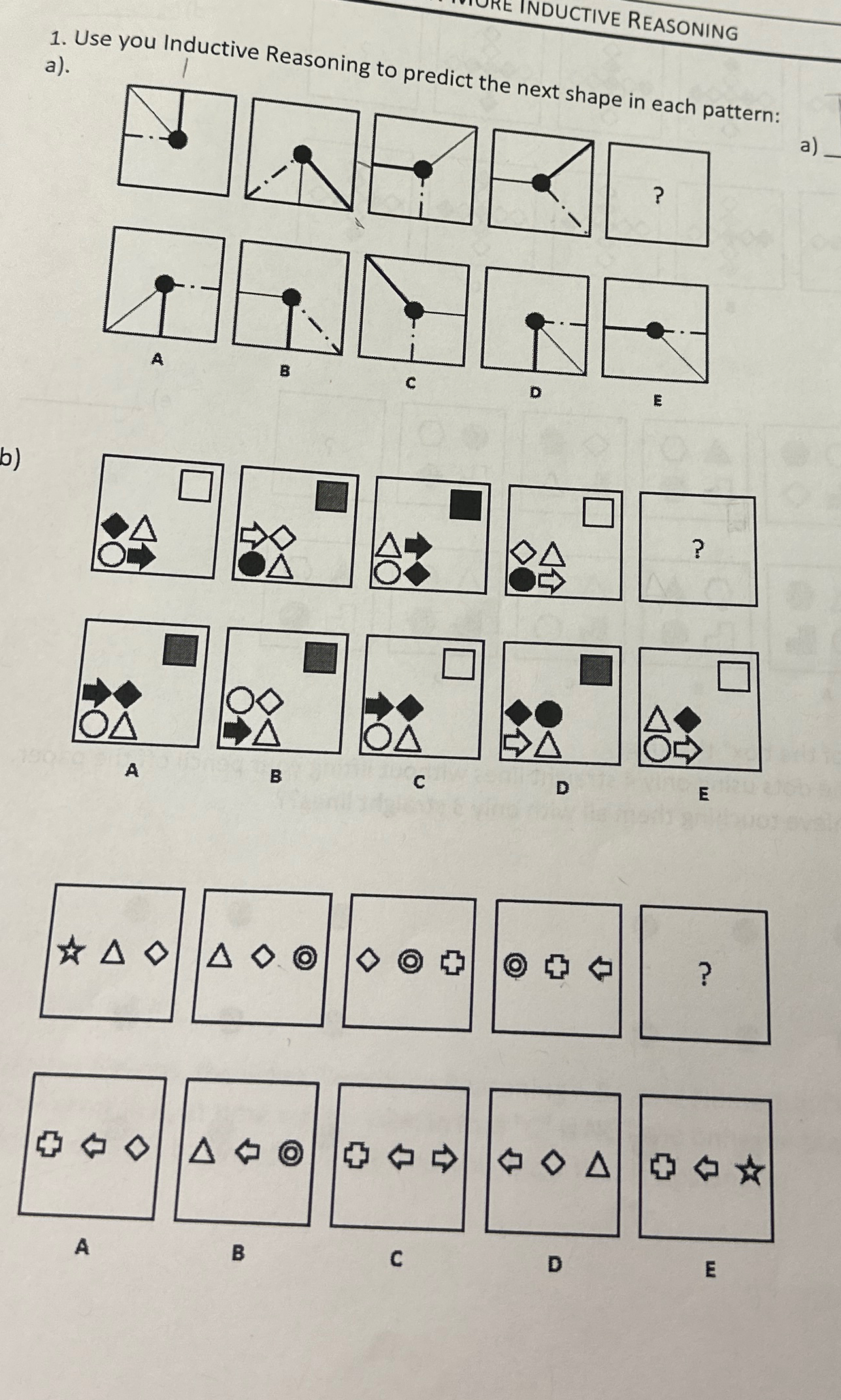 Use You Inductivea Use You Inductive Reasoning To Chegg