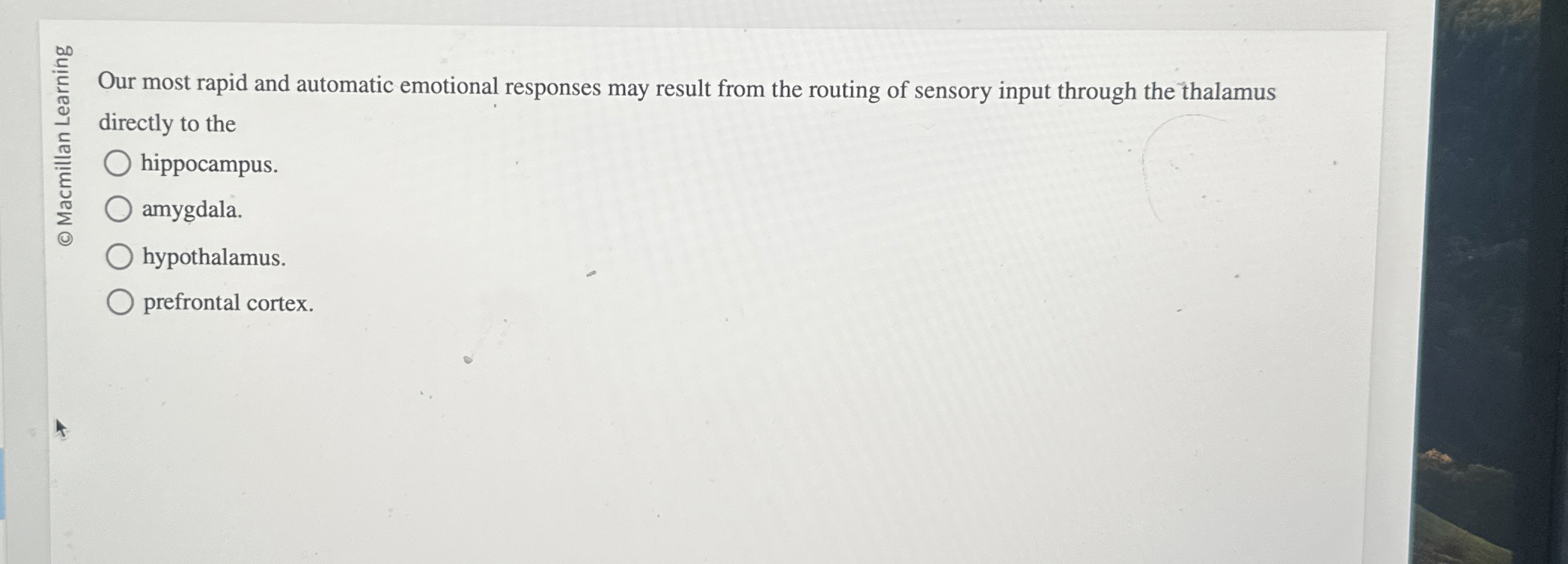 Solved Our most rapid and automatic emotional responses may | Chegg.com