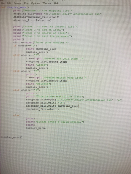 Solved File Edit Format Run Options Window Help de | Chegg.com