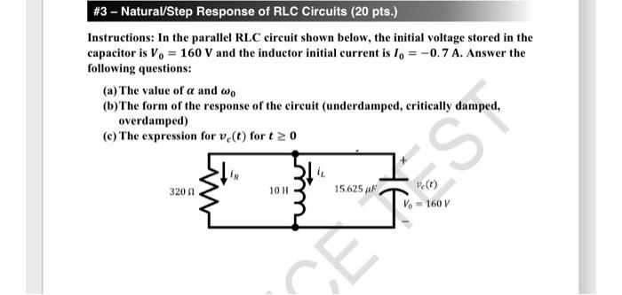 Solved Instructions: In the parallel RLC circuit shown | Chegg.com