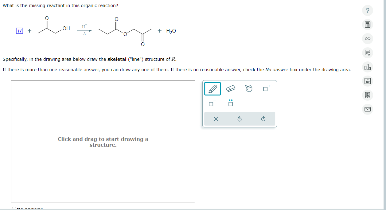 Solved What is the missing reactant in this organic | Chegg.com