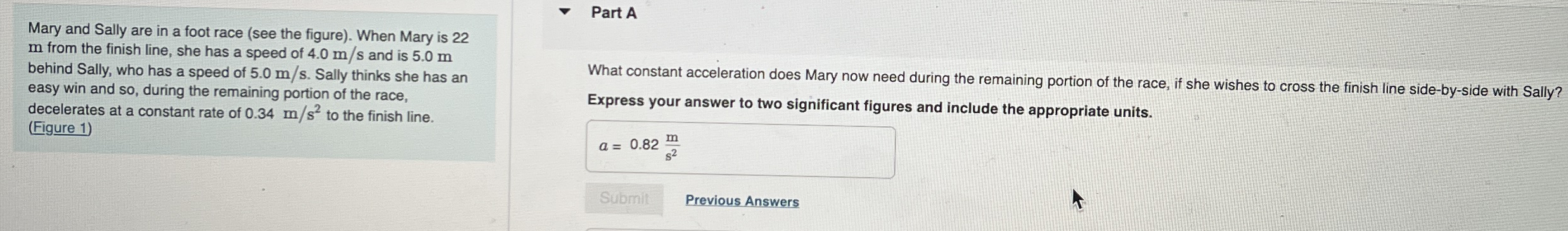 Solved Mary and Sally are in a foot race (see the figure). | Chegg.com