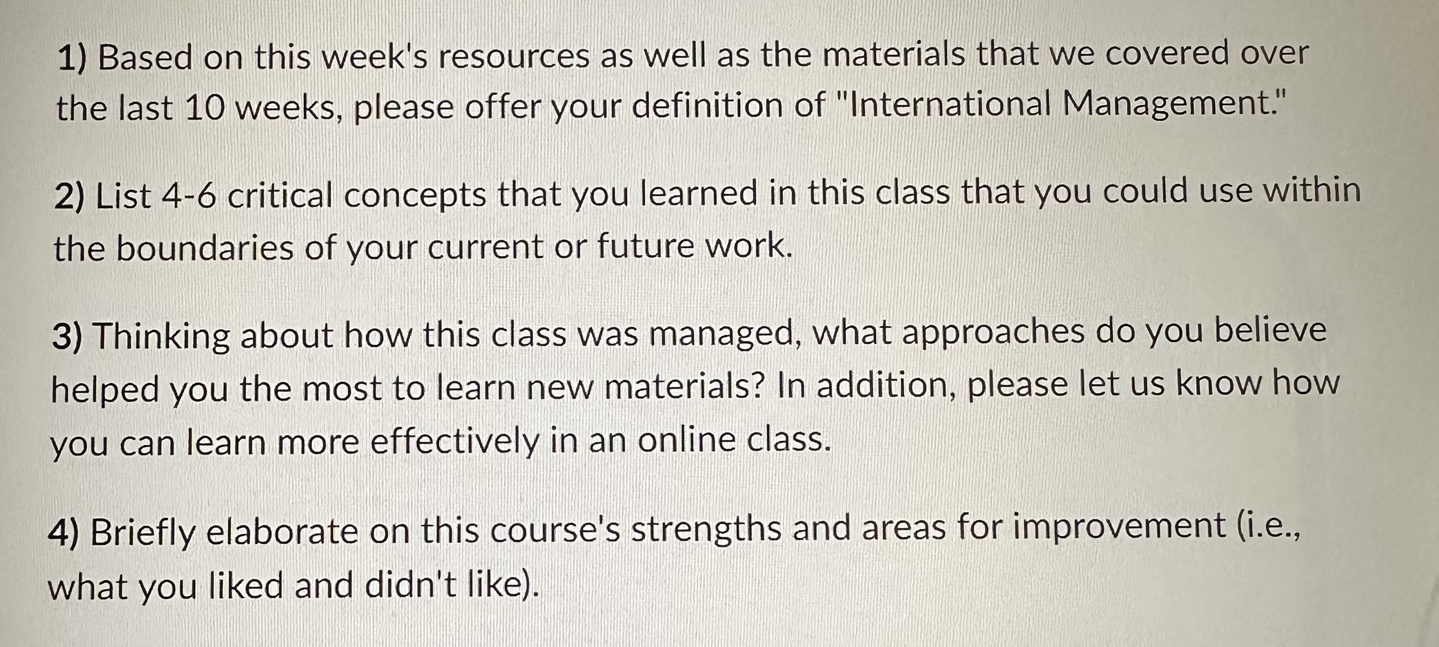 Solved Based on this week's resources as well as the | Chegg.com