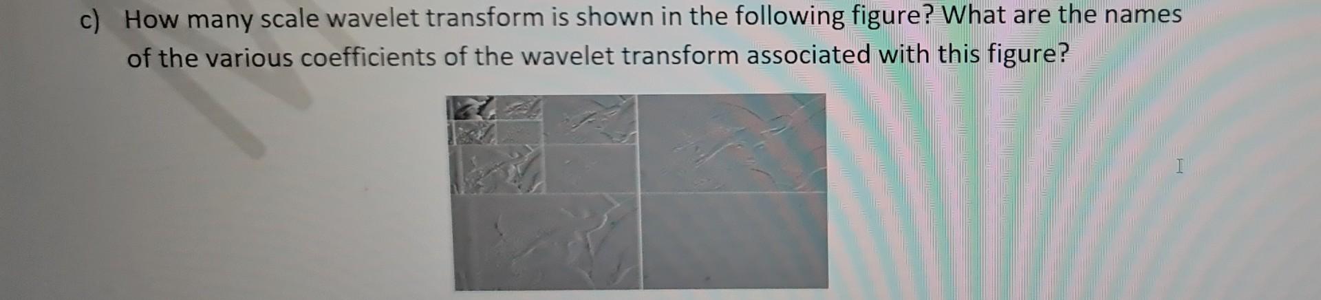 Solved c) How many scale wavelet transform is shown in the | Chegg.com
