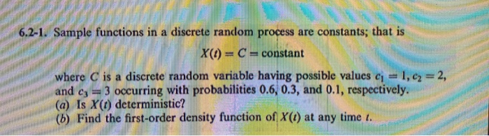 Solved 6.2-1. Sample functions in a discrete random process | Chegg.com