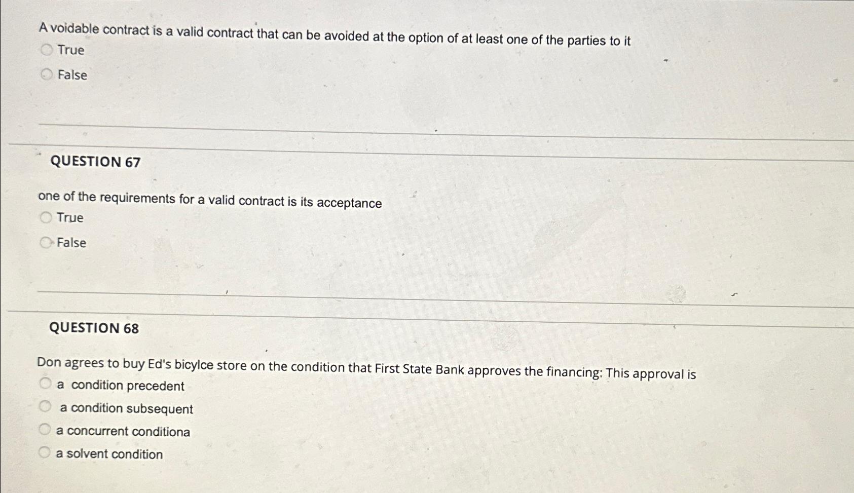 Solved A voidable contract is a valid contract that can be | Chegg.com