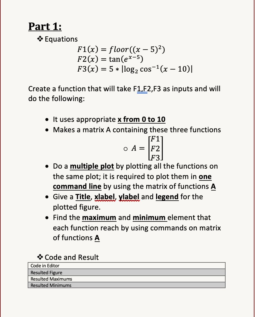 Solved Provide the MATLAB code for this question. | Chegg.com