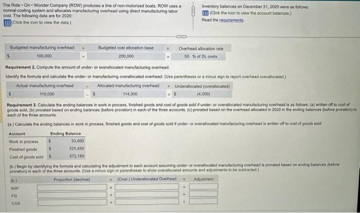 Solved 1. Calculate the manufacturing overhead allocation | Chegg.com