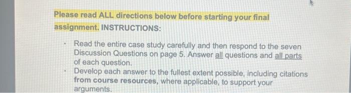 Solved Please read ALL directions below before starting your | Chegg.com