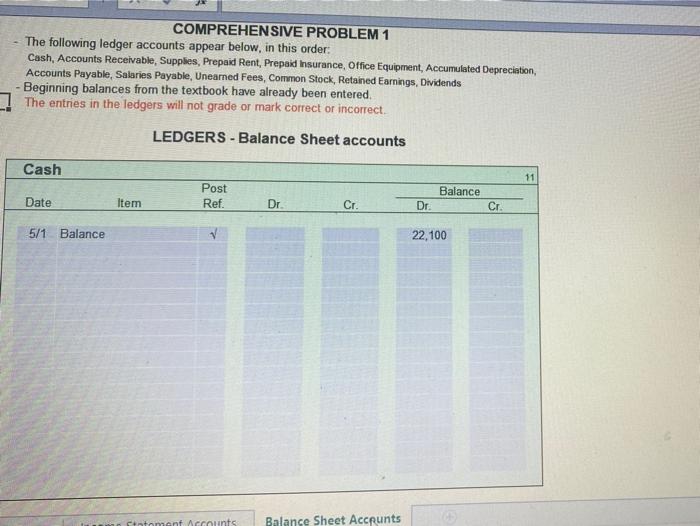 Solved Comprehensive Problem 1 Part 4 And Part 6 The