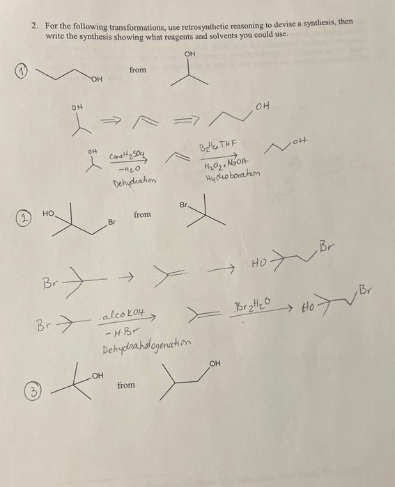 Solved 2. For the following transformations, use | Chegg.com
