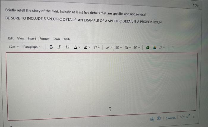 Briefly retell the story of the lliad. Include at | Chegg.com