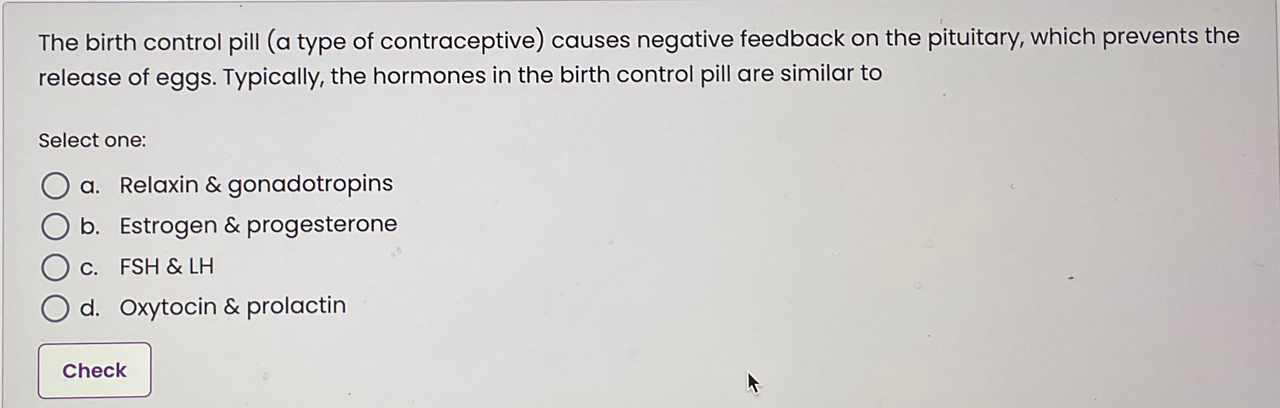 Solved The birth control pill (a type of contraceptive) | Chegg.com