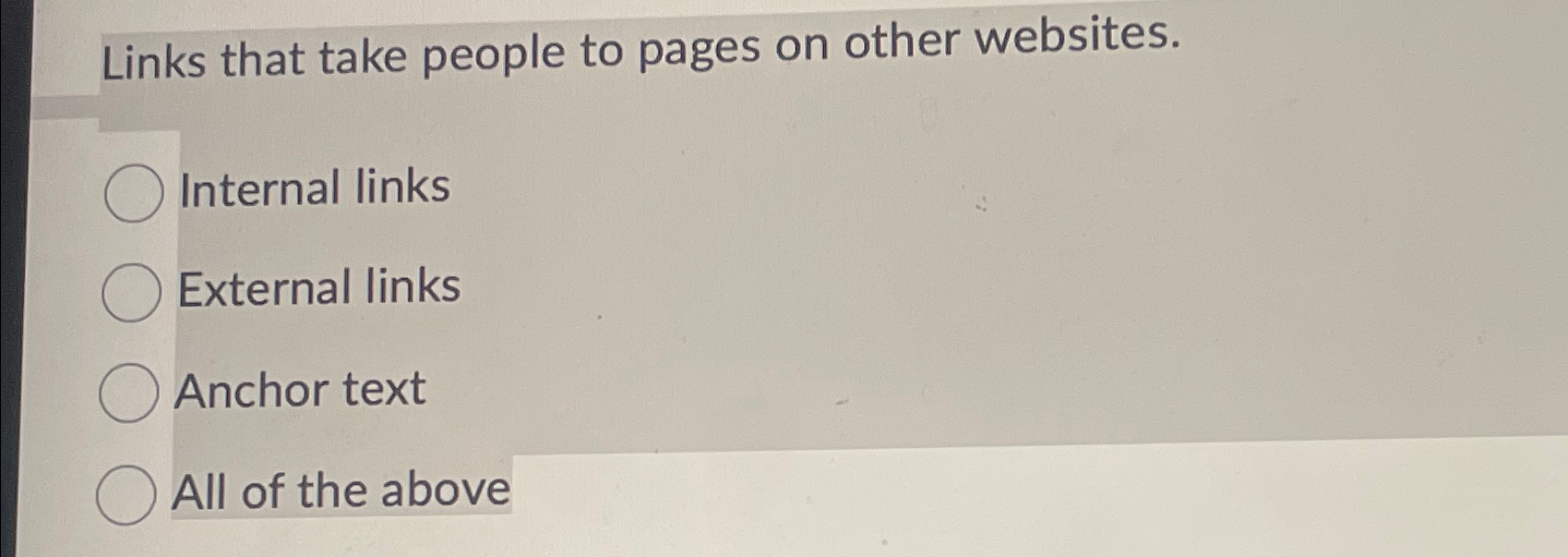 Solved Links that take people to pages on other | Chegg.com