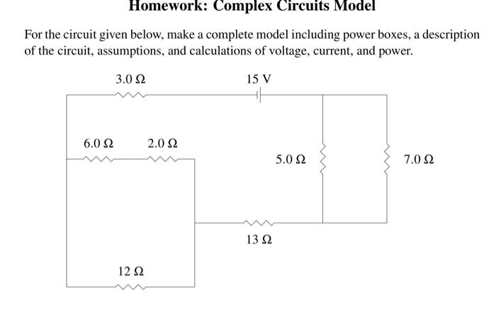 Solved Homework: Complex Circuits Model For the circuit | Chegg.com