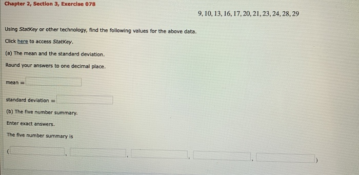Solved Using Statkey or other technology, find the following | Chegg.com
