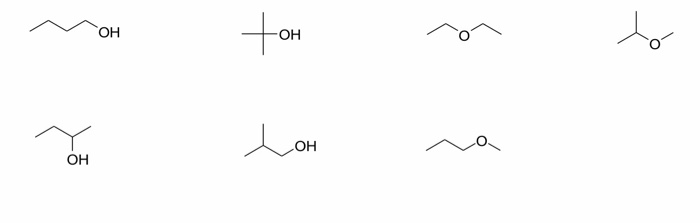 Solved The skeletal structures for a set of seven C4H10 | Chegg.com