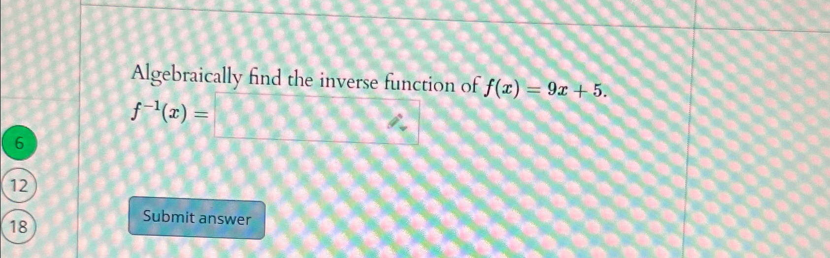 Solved Algebraically find the inverse function of | Chegg.com Solved Algebraically find the inverse function of | Chegg.com