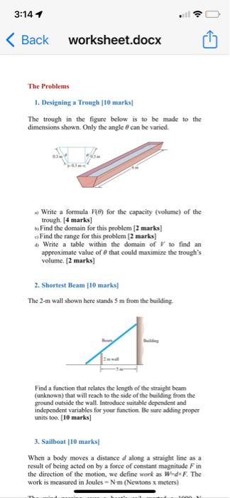 Solved The trough in the figure below is to be made to the | Chegg.com