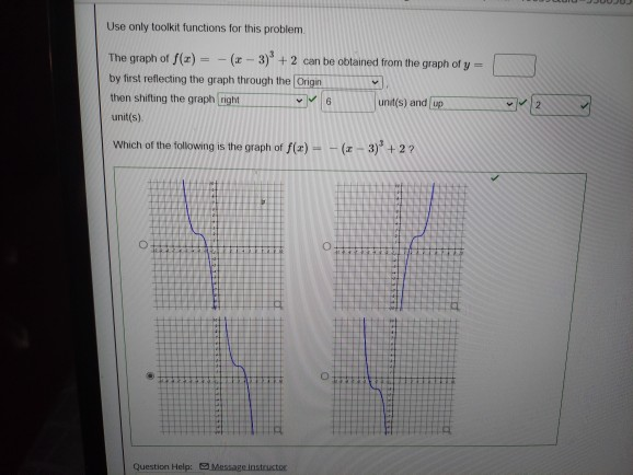 Solved Use Only Toolkit Functions For This Problem The Graph 