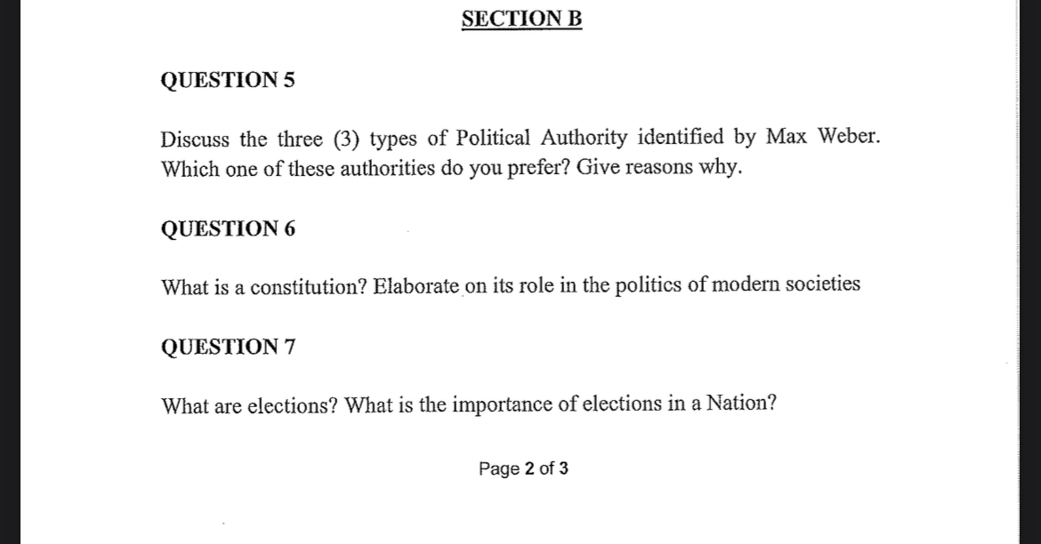 SECTION BQUESTION 5Discuss the three (3) ﻿types of | Chegg.com