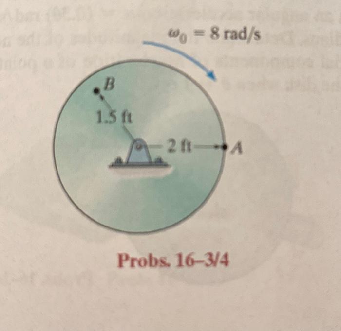 Solved 16-3. The disk is originally rotating at wo = 8 | Chegg.com