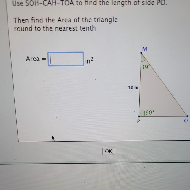 Solved Use SOH-CAH-TOA to find the length of side PO. Then | Chegg.com