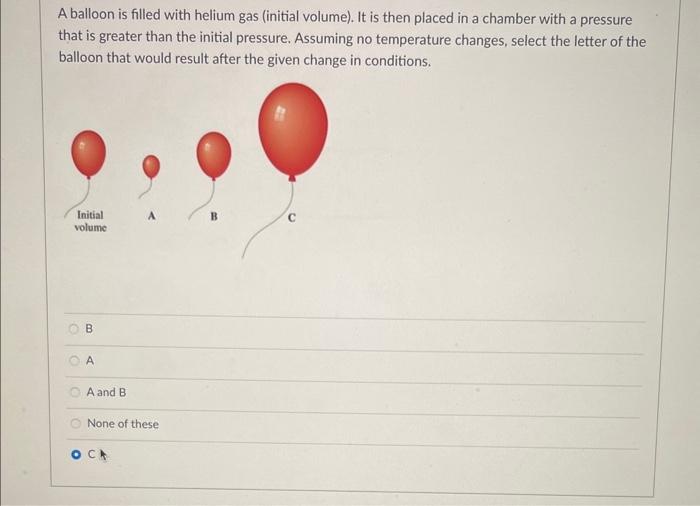 Solved A balloon is filled with helium gas (initial volume). | Chegg.com