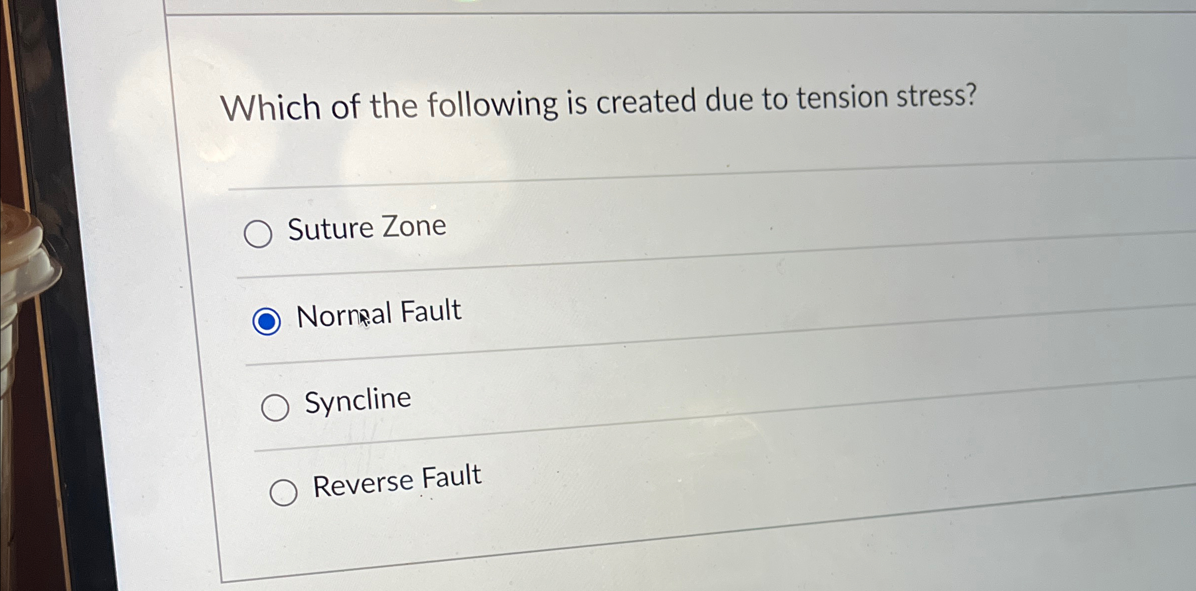 Solved Which of the following is created due to tension | Chegg.com